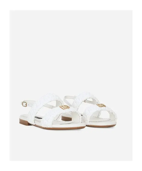 Dolce & Gabbana Crocheted Leather Sandals