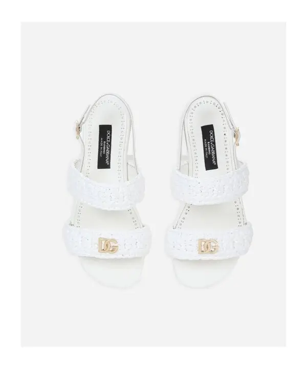 Dolce & Gabbana Crocheted Leather Sandals