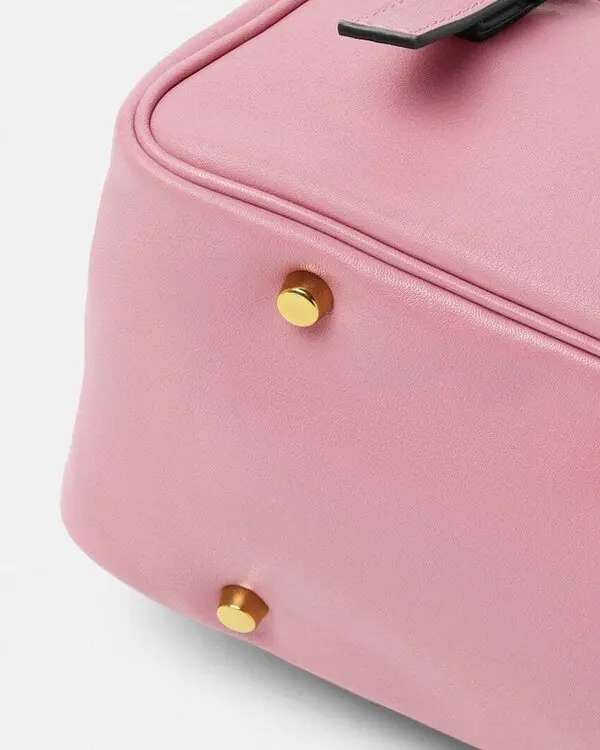 Versace Logo-lettering Zipped Shoulder Bag - Pink