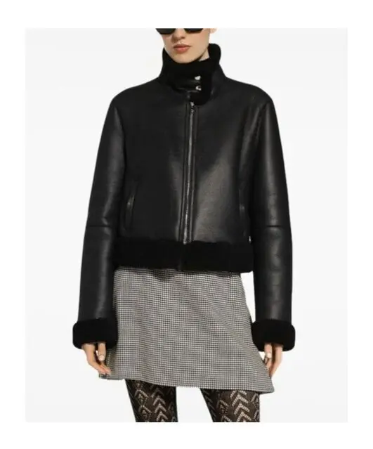 Dolce & Gabbana Dolce Gabbana High Neck Shearling Jacket