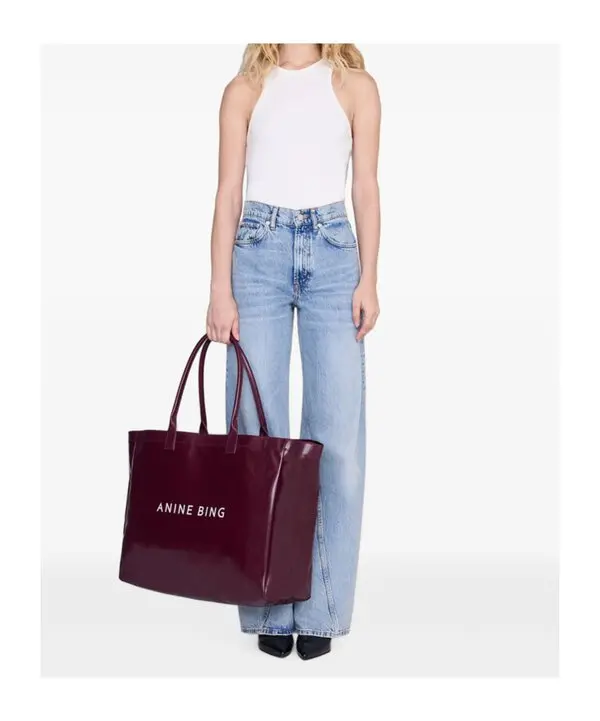 ANINE BING Leo Coated Canvas Tote Bag