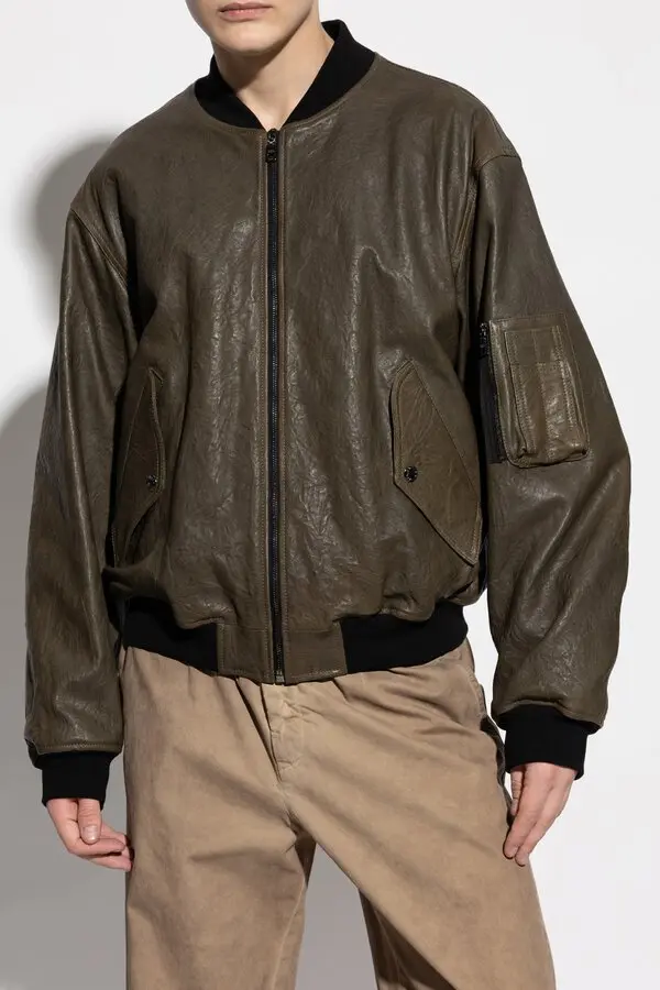 Dolce & Gabbana Dolce Gabbana Logo Patch Zipped Bomber Jacket