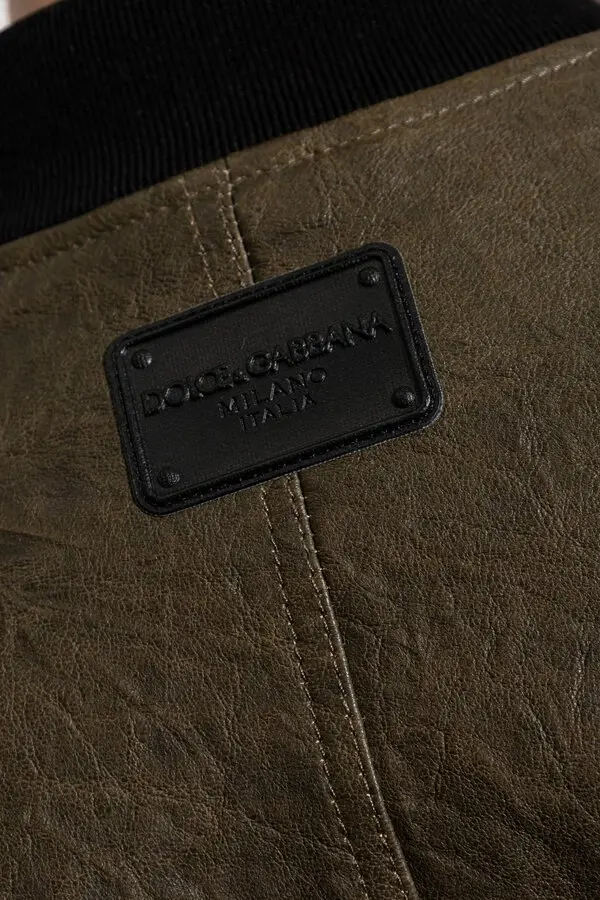 Dolce & Gabbana Dolce Gabbana Logo Patch Zipped Bomber Jacket