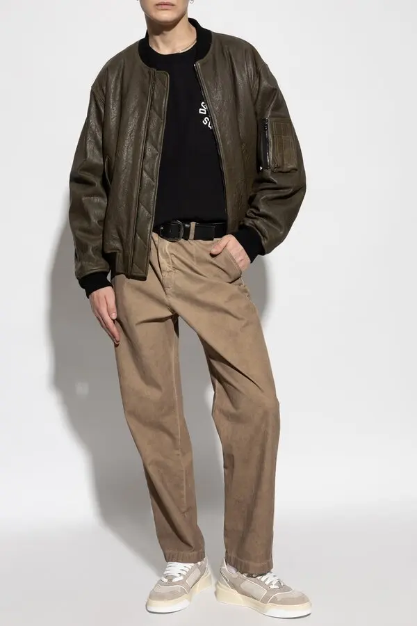 Dolce & Gabbana Dolce Gabbana Logo Patch Zipped Bomber Jacket