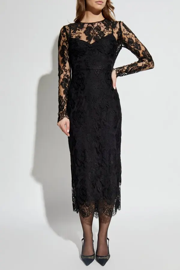 Dolce & Gabbana Dolce Gabbana Calf-length Floral Lace Dress