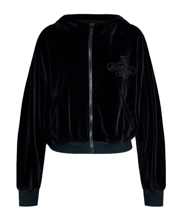 Dolce & Gabbana Dolce Gabbana Logo Embroidered Zip-up Hoodie