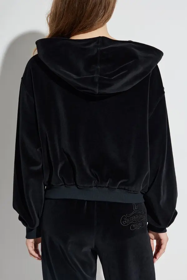 Dolce & Gabbana Dolce Gabbana Logo Embroidered Zip-up Hoodie