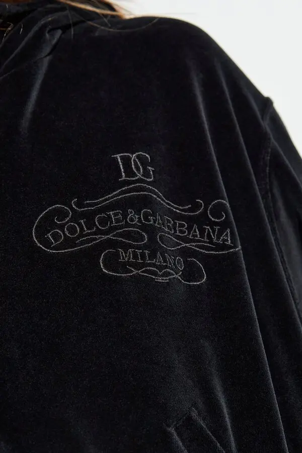 Dolce & Gabbana Dolce Gabbana Logo Embroidered Zip-up Hoodie