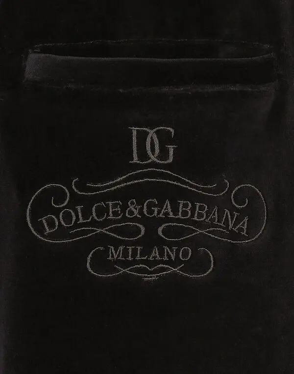 Dolce & Gabbana Dolce Gabbana Dg Logo Embroidered Chenille Jogging Pants