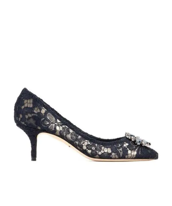 Dolce & Gabbana Dolce Gabbana Taormina Lace Embellished Pumps - Black