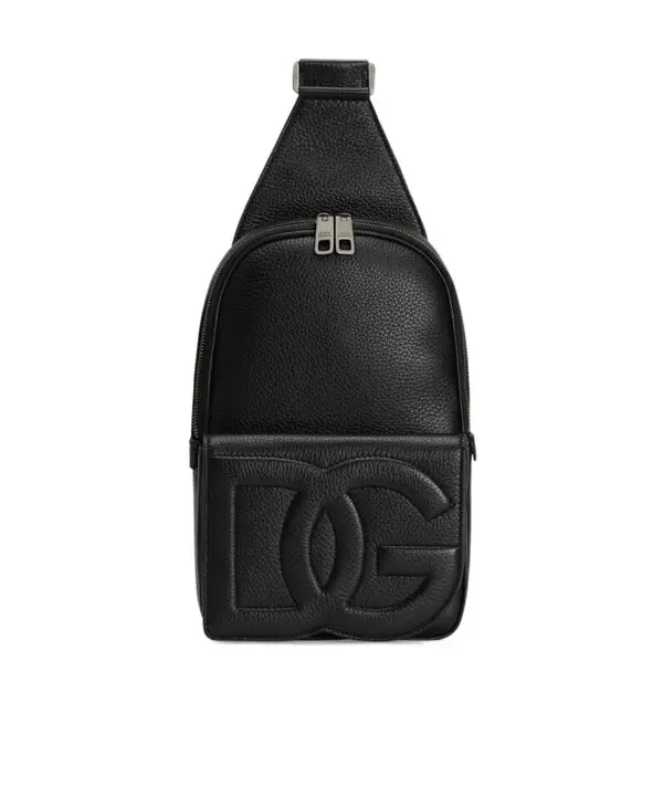 Dolce & Gabbana Dolce Gabbana Logo Embossed Zipped Backpack - Black