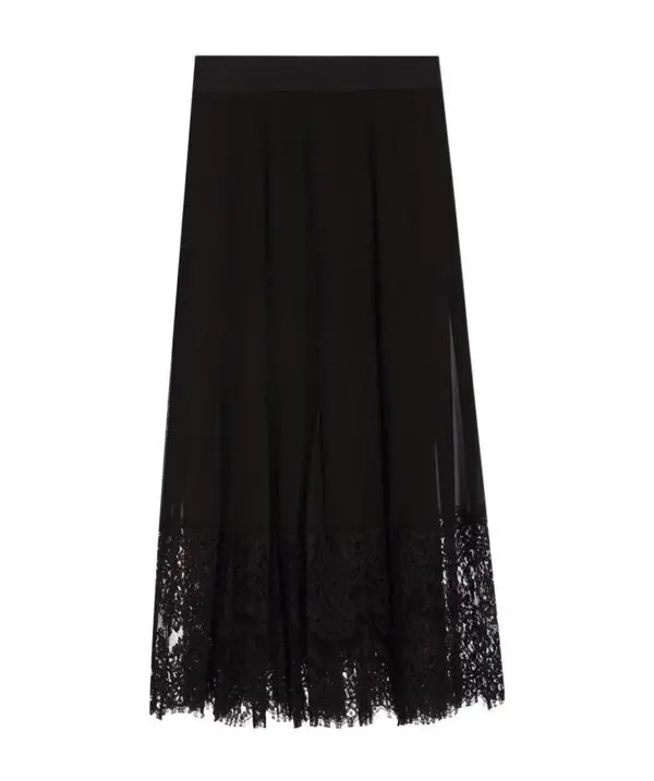 Dolce & Gabbana Dolce Gabbana Pleated Lace Midi Skirt