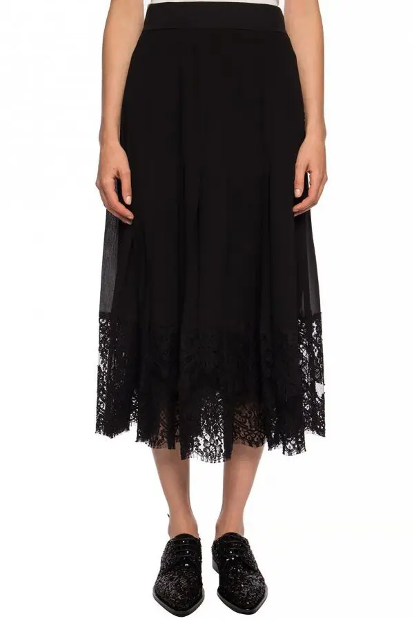 Dolce & Gabbana Dolce Gabbana Pleated Lace Midi Skirt