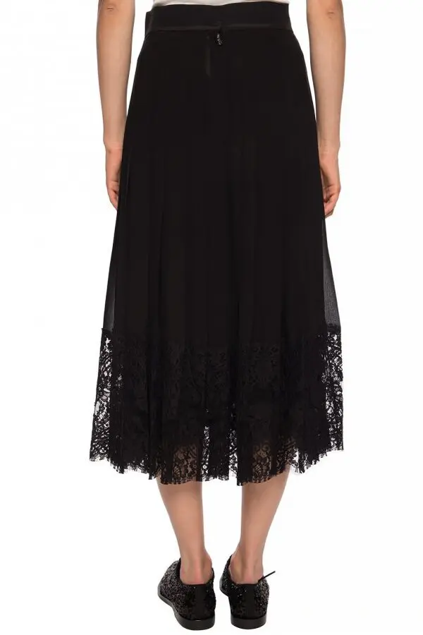 Dolce & Gabbana Dolce Gabbana Pleated Lace Midi Skirt
