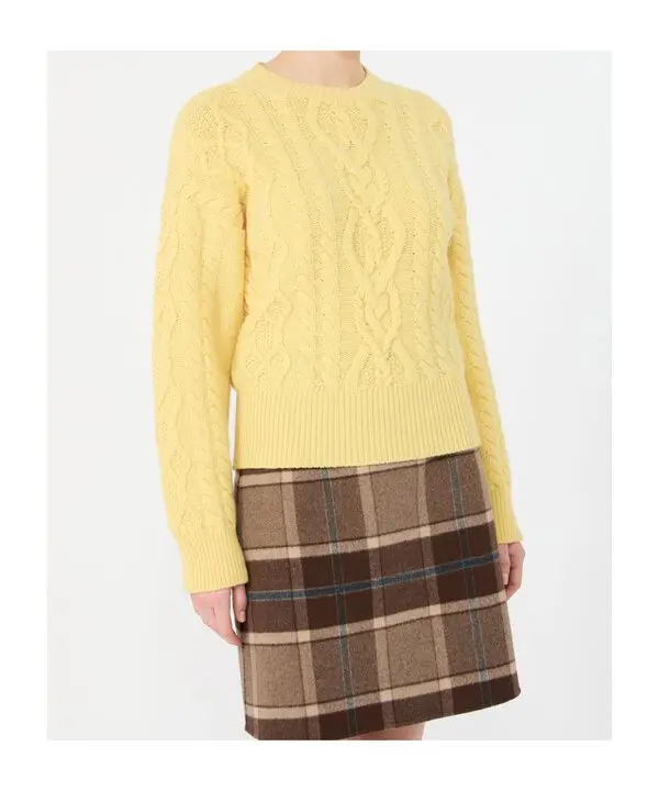 Max Mara Cable Knit Wool Yarn Jumper Honey