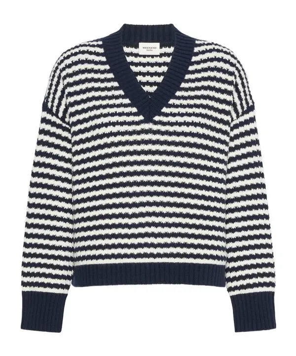 Max Mara V-neck Long-sleeved Knit Top