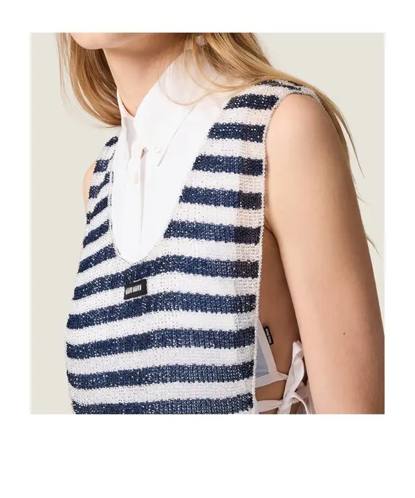 Miu Miu Embroidered Beaded Top