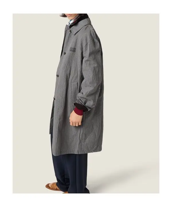 Miu Miu Single-breasted Gingham Check Trench Coat