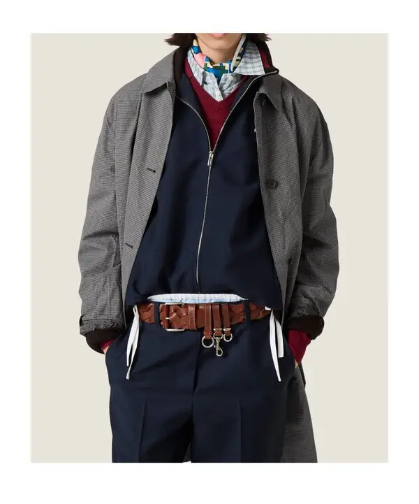 Miu Miu Single-breasted Gingham Check Trench Coat