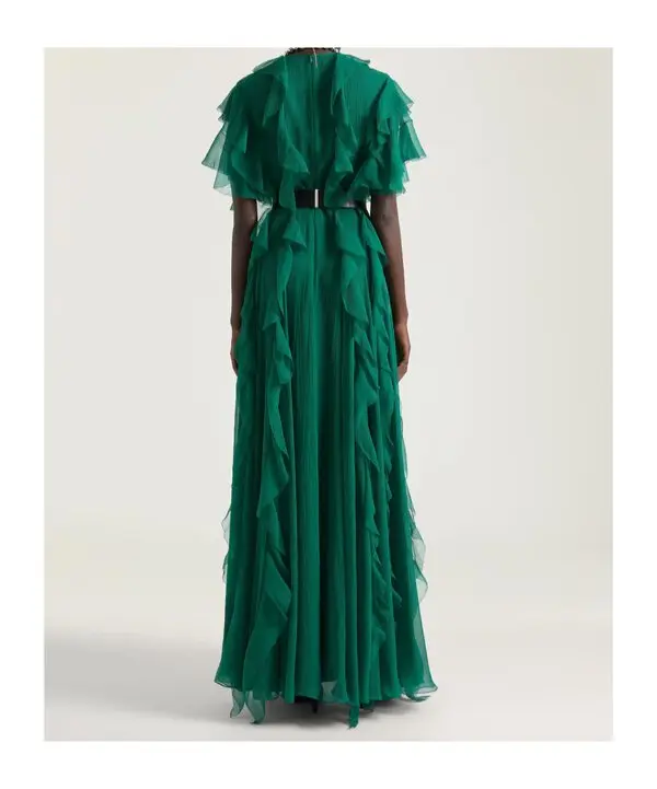 Givenchy Long Ruffled Dress In Silk Chiffon