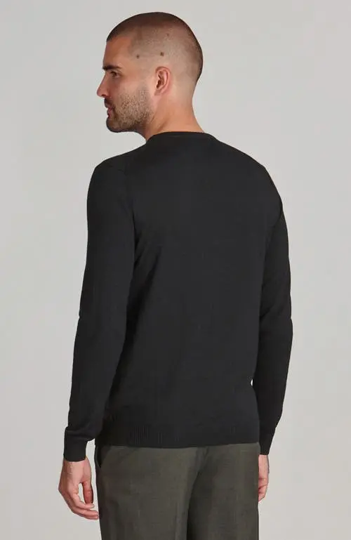 PAUL JAMES Merino Wool Crew Neck Sweater - Black