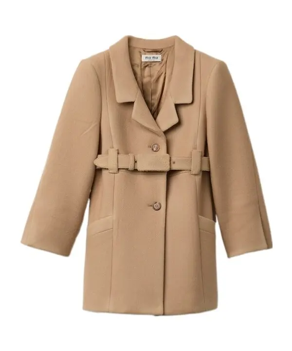 Miu Miu Single-breasted Double Wool Coat