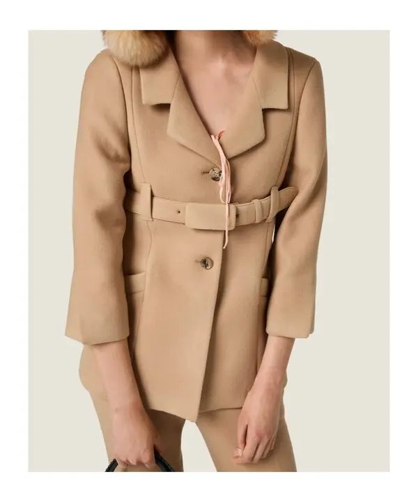 Miu Miu Single-breasted Double Wool Coat