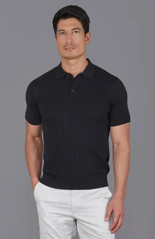 PAUL JAMES Cotton Selection Knit Polo Shirt - Black