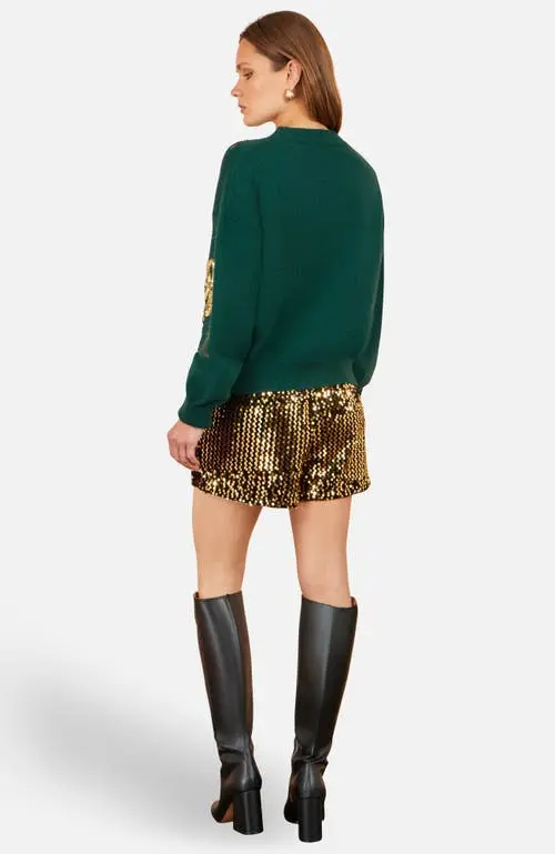 YUMI Sequin Bow Knitted Jumper
