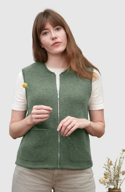 PAUL JAMES Lambswool Zip Neck Knitted Gilet - Landscape