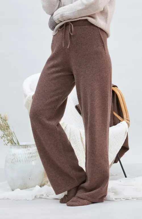 PAUL JAMES Lucia Lambswool Knitted Trousers - Tobacco