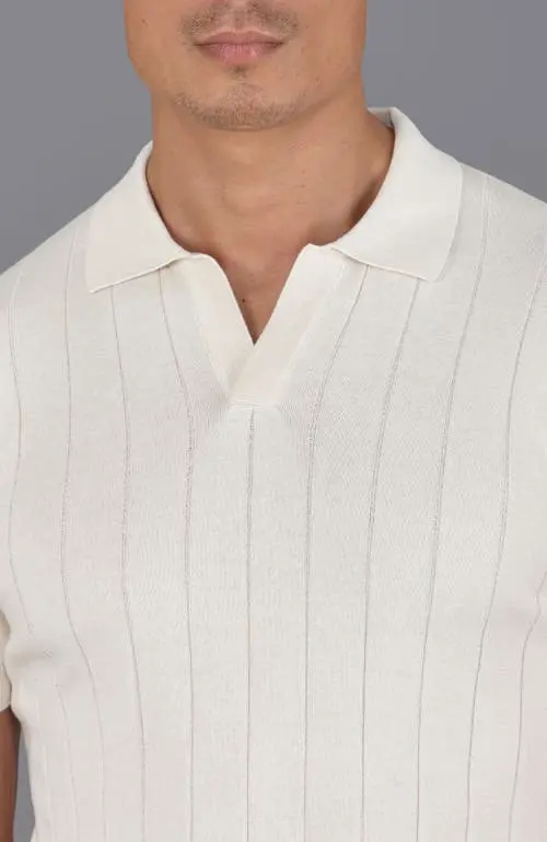 PAUL JAMES Cotton Selection Buttonless Polo Shirt - Ecru