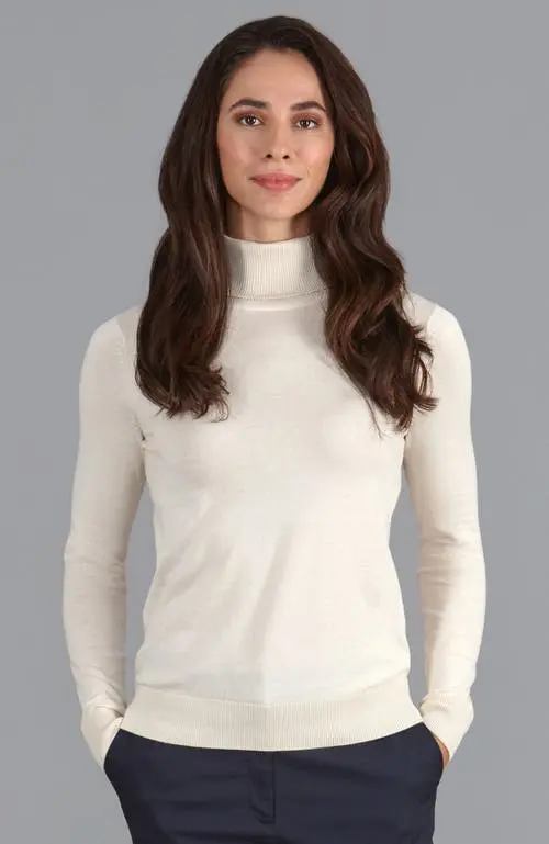 PAUL JAMES Cotton Roll Neck Long Sleeve Sweater - Ecru