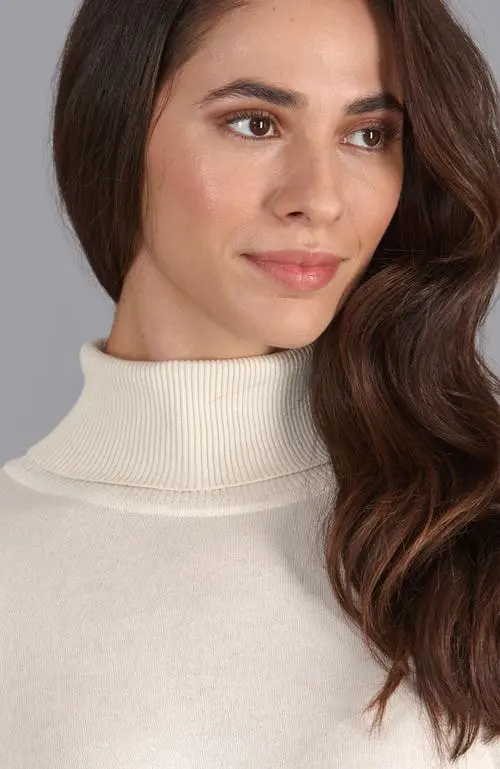 PAUL JAMES Cotton Roll Neck Long Sleeve Sweater - Ecru