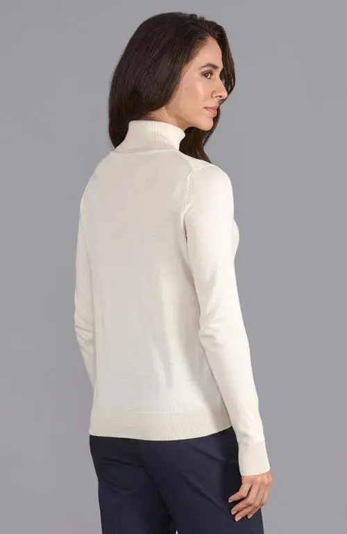 PAUL JAMES Cotton Roll Neck Long Sleeve Sweater - Ecru