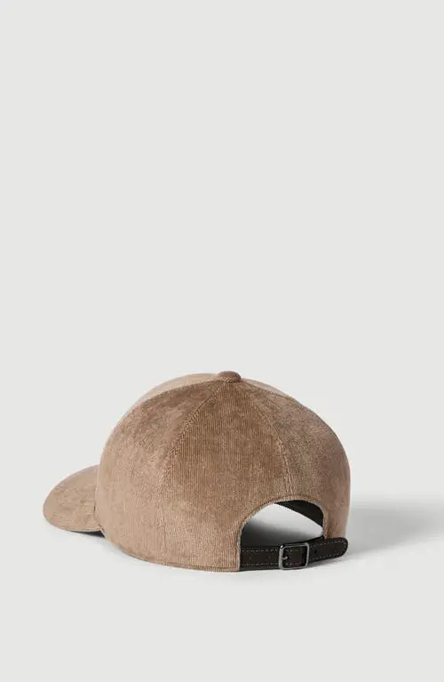 Brunello Cucinelli Fluid Corduroy Baseball Cap With Shiny Band