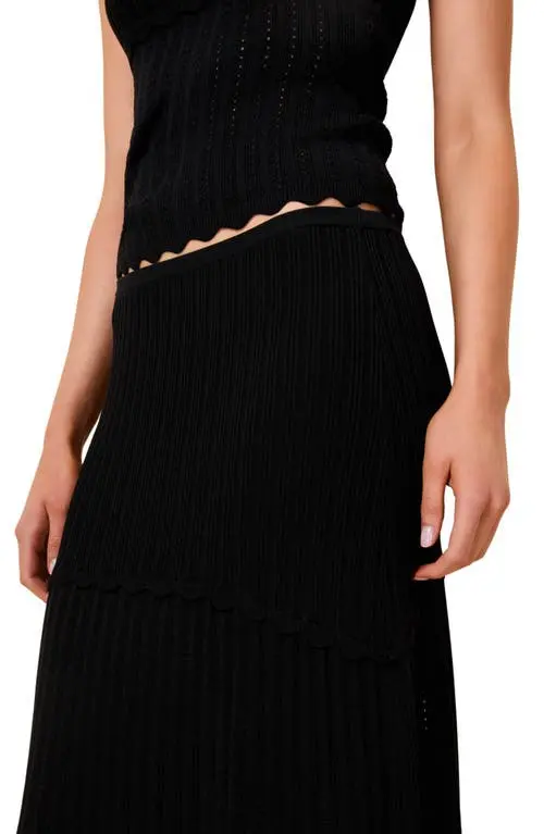 Solid & Striped Amara Rib Knit Midi Skirt