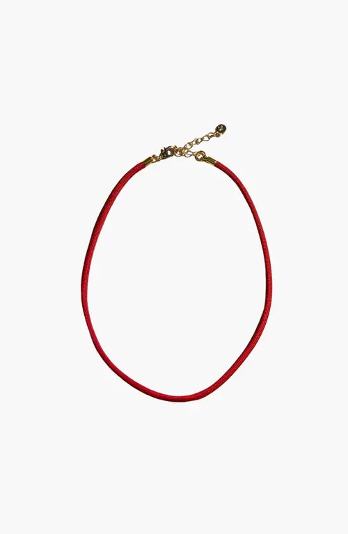 NICKEL & SUEDE Minimalist Paracord Necklace - Red/silver