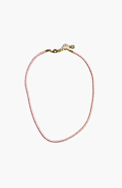 NICKEL & SUEDE Minimalist Paracord Necklace - Strawberry/silver