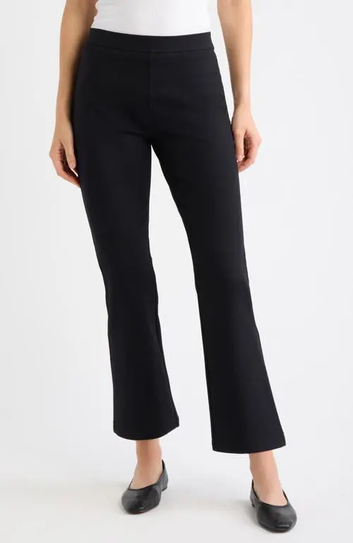 Caslon High Waist Ponte Ankle Kick Flare Pants - Black