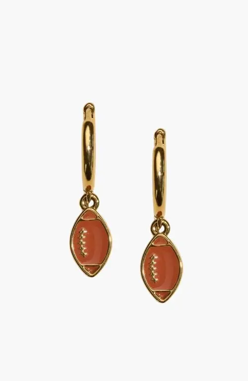NICKEL & SUEDE Football Huggie Earrings