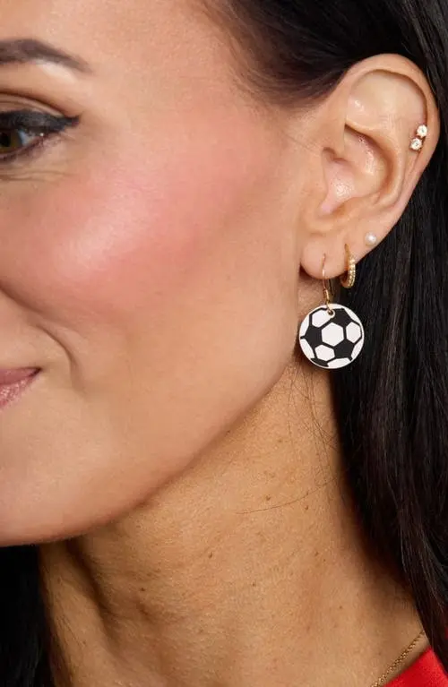 NICKEL & SUEDE Mini Striker Soccer Ball Earrings