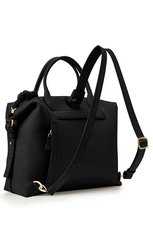 ESIN AKAN Wimbledon Leather Laptop Backpack - Black