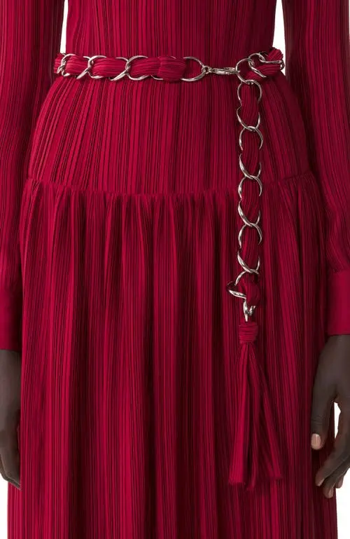 LANVIN Long Pleated Charmeuse Dress