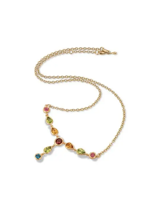 ELOISE JEWELRY Drop Necklace Natural Pinkyellowgreenblue Gems. Handmade - Multicolor
