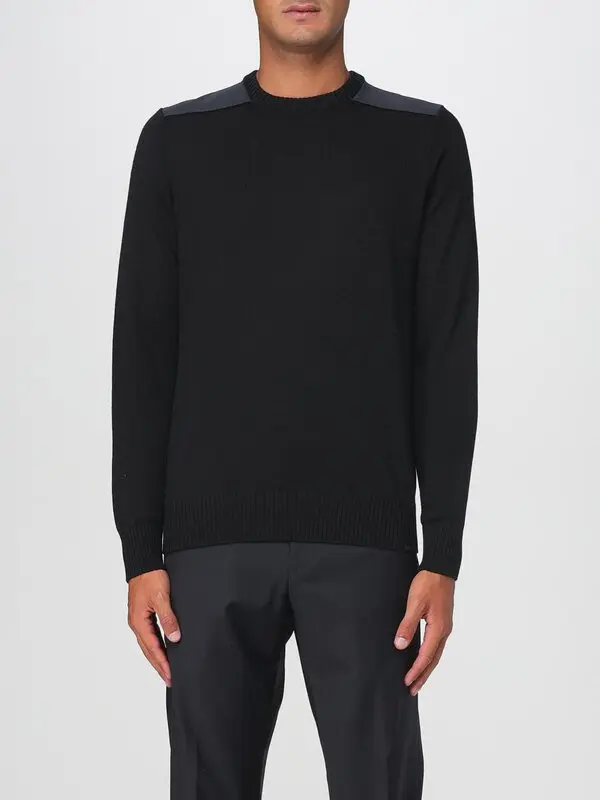 Paul & Shark Crewneck Jumper In Technical Wool Blend With Ribbed Trims