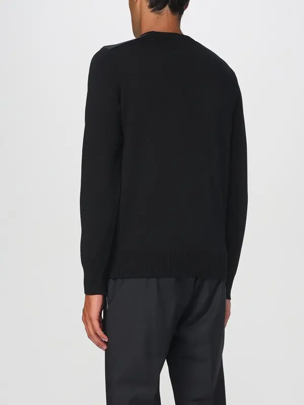 Paul & Shark Crewneck Jumper In Technical Wool Blend With Ribbed Trims