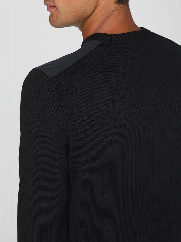 Paul & Shark Crewneck Jumper In Technical Wool Blend With Ribbed Trims