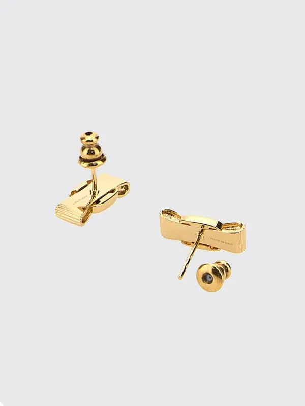 FERRAGAMO Vara Stud Earrings In Brass With Engraved Logo And Pin Closure - Gold