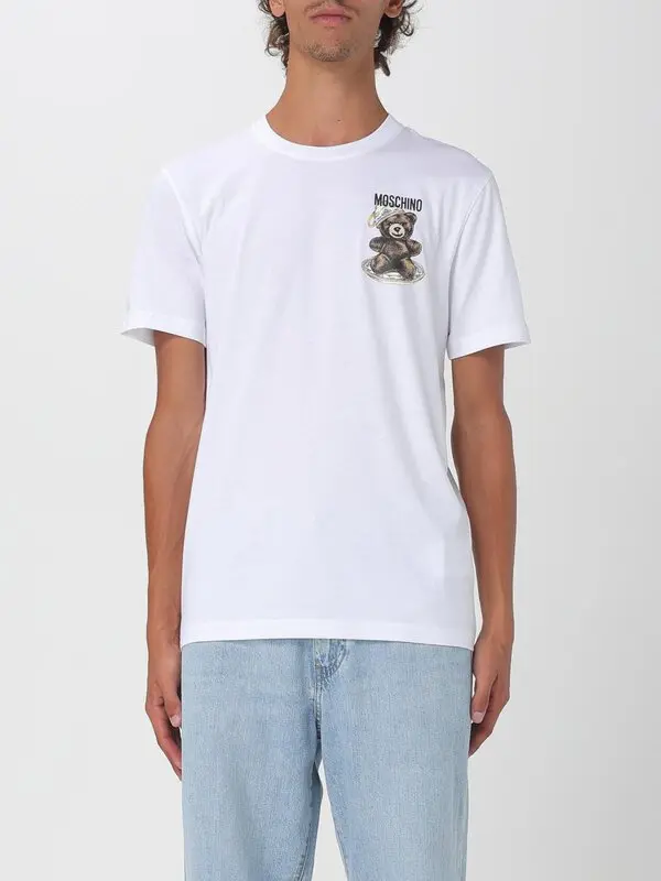 Moschino Cotton Crewneck T-shirt With Logo And Teddy Bear Print - White